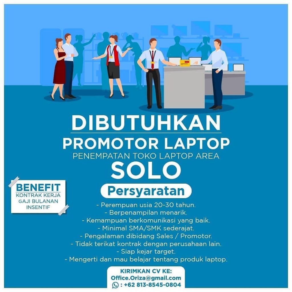 Lowongan Kerja Promotor Toko Laptop di Solo - INFO LOKER SOLO