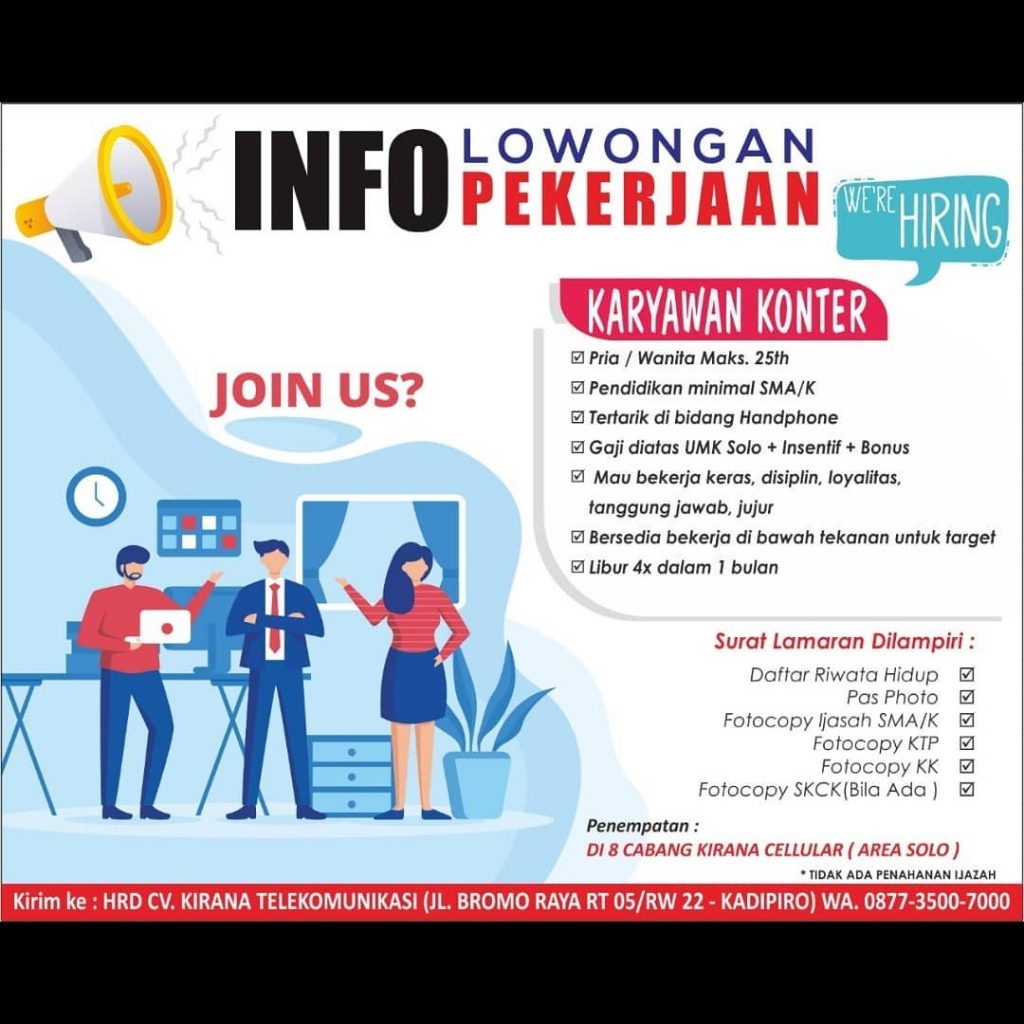 Lowongan Kerja Customer Service Kirana di Solo - INFO LOKER SOLO