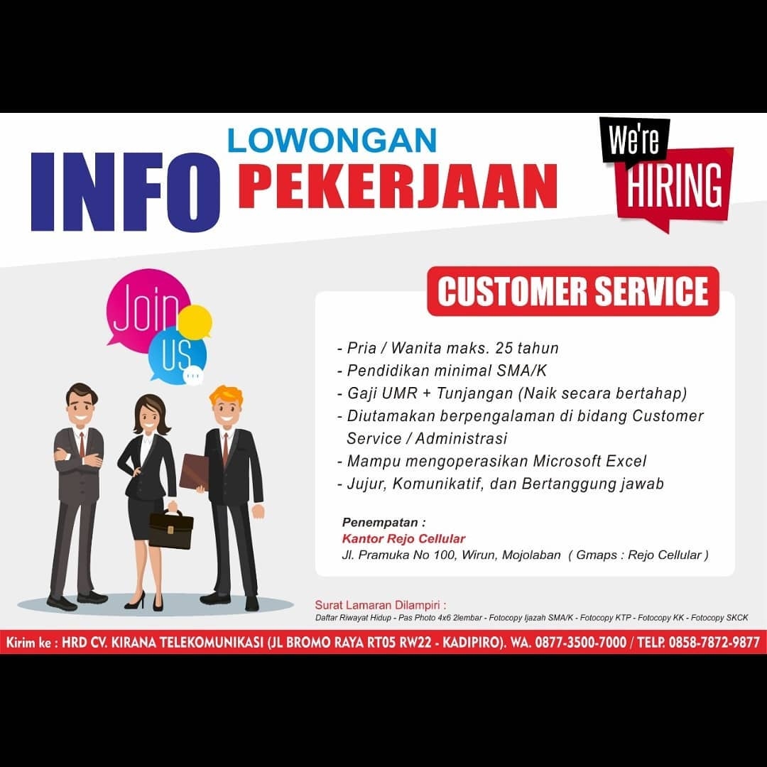 Lowongan Kerja Customer Service Kirana di Solo - INFO LOKER SOLO