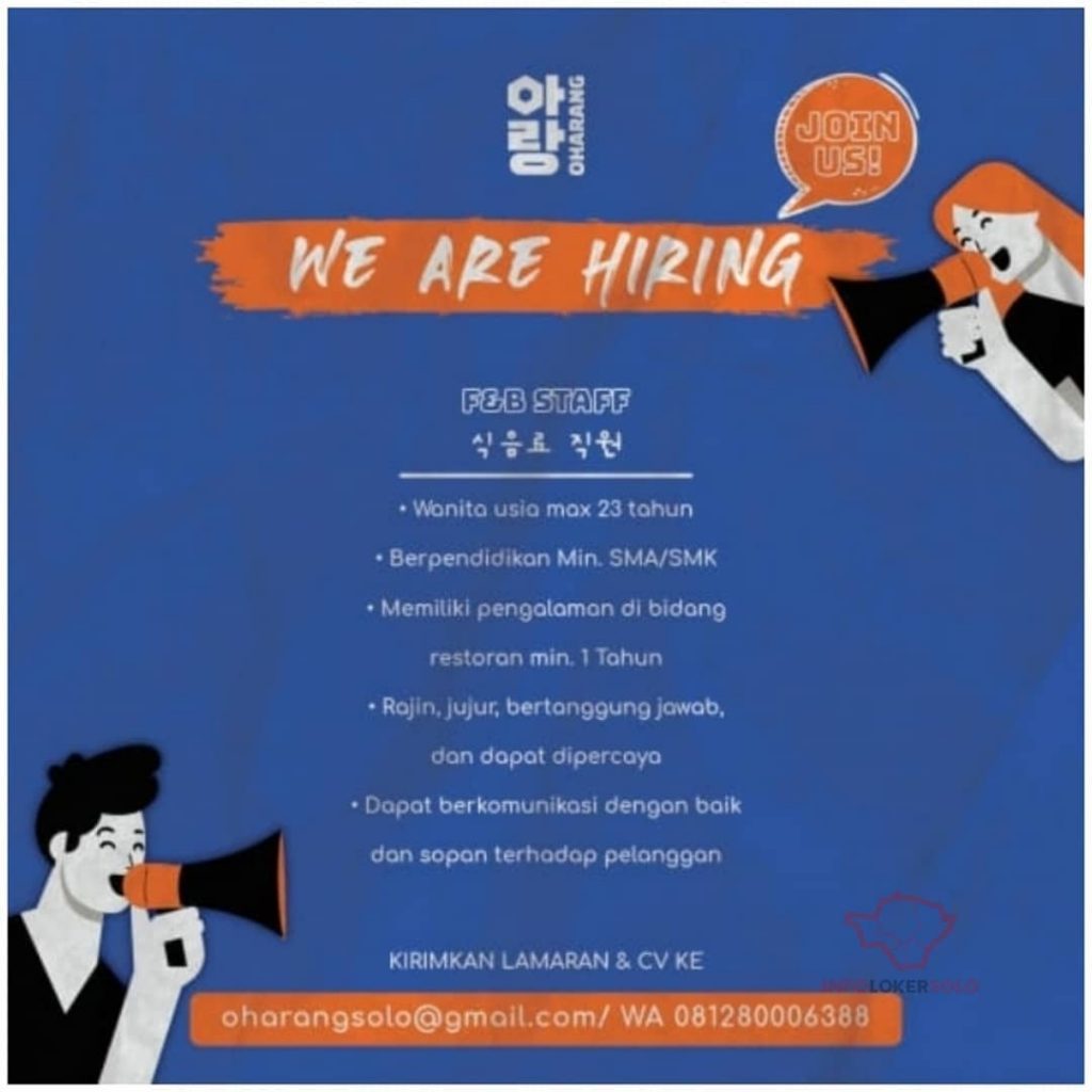 Lowongan Kerja Oharang Resto Terbaru di Solo - INFO LOKER SOLO