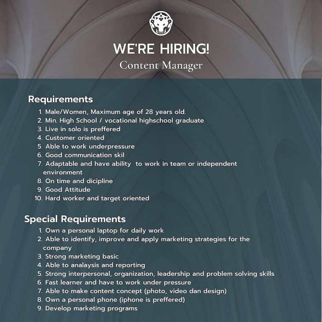 Lowongan Kerja Team Babrak Space Coffee Shop - INFO LOKER SOLO