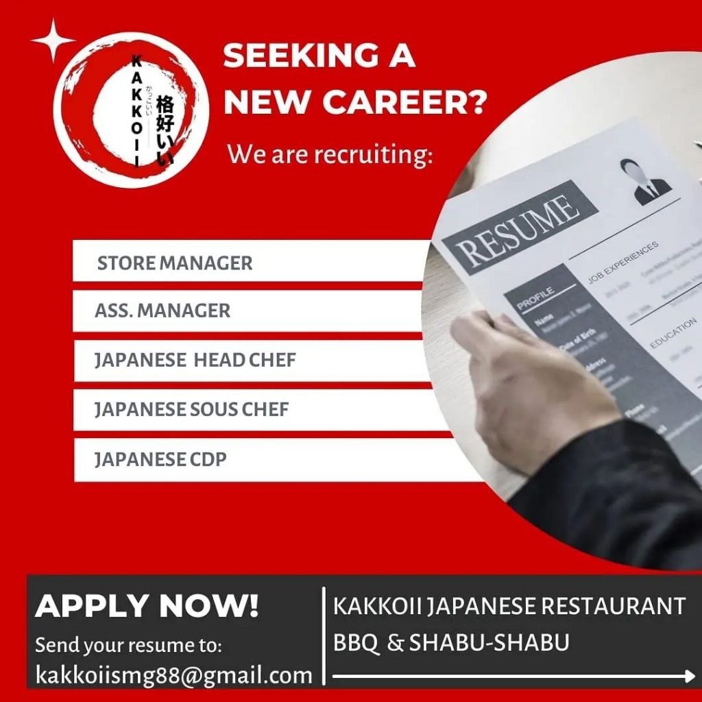 Lowongan Kerja Team Restaurant Kakkoii Semarang - INFO LOKER SOLO