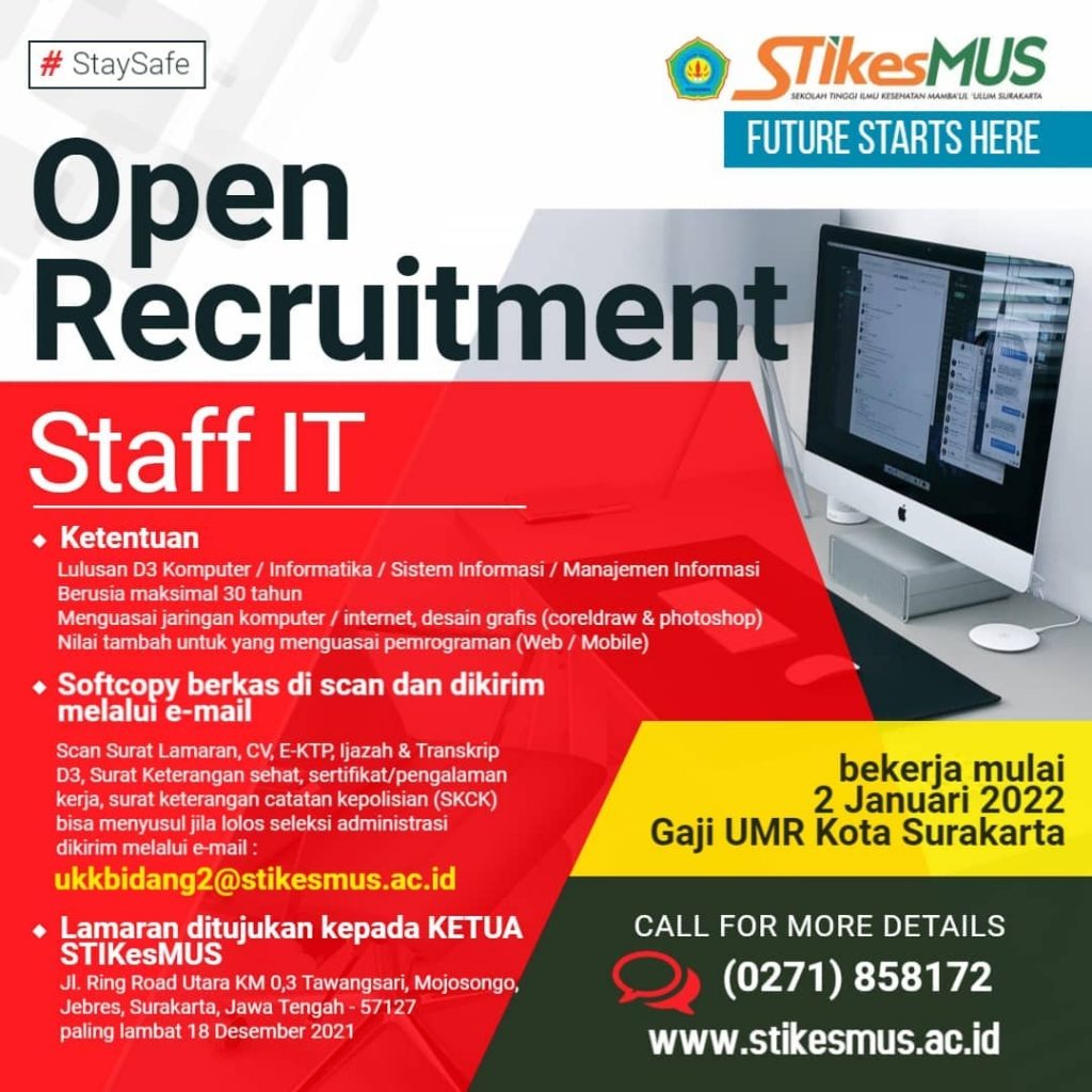 Lowongan Kerja Staff IT Stikesmus Surakarta - INFO LOKER SOLO