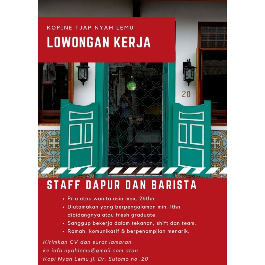 Lowongan Kerja 2022 Kopine Tjap Nyah Lemu di Solo - INFO LOKER SOLO