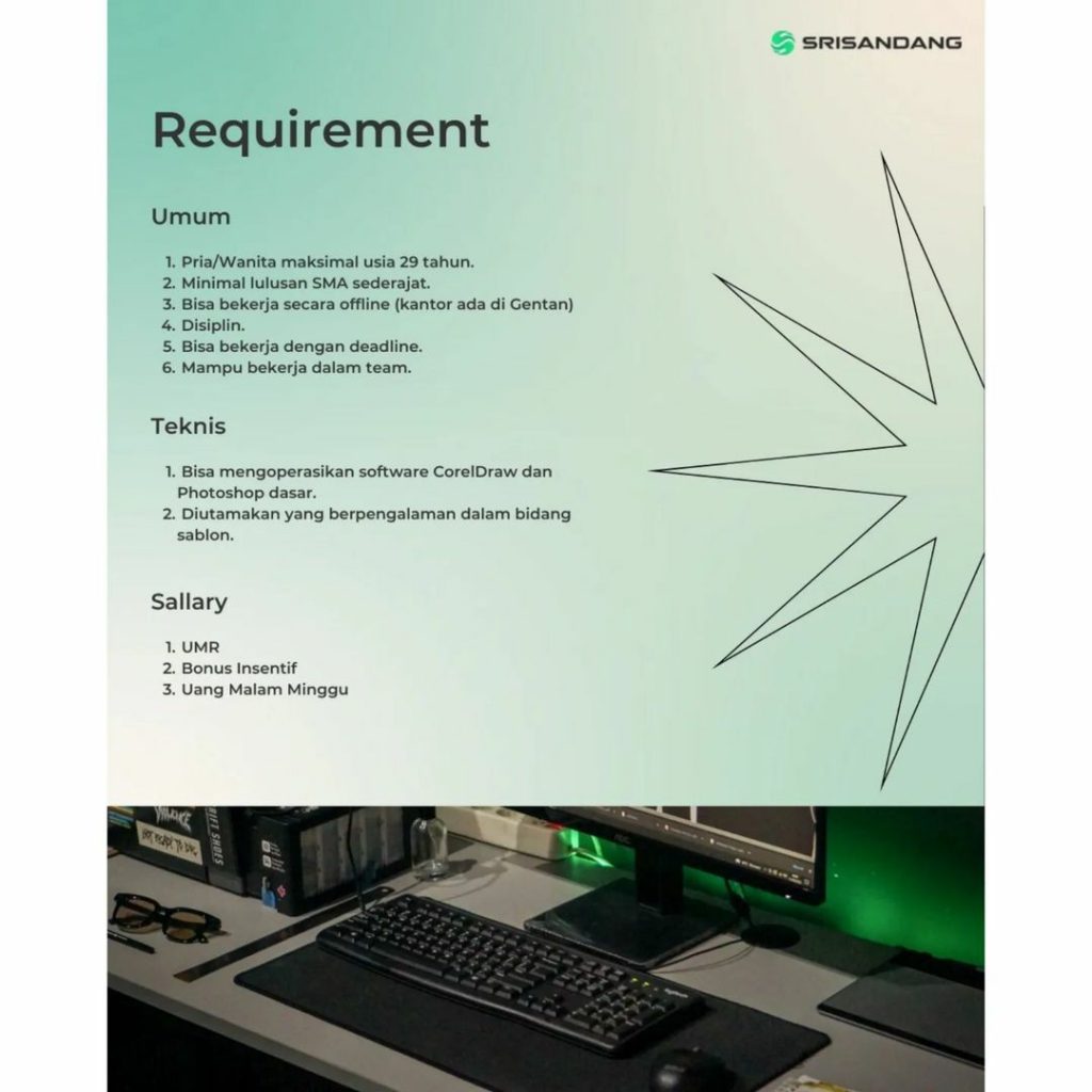 Lowongan Kerja September 2022 Designer CV Srisandang Prima Indonesia ...