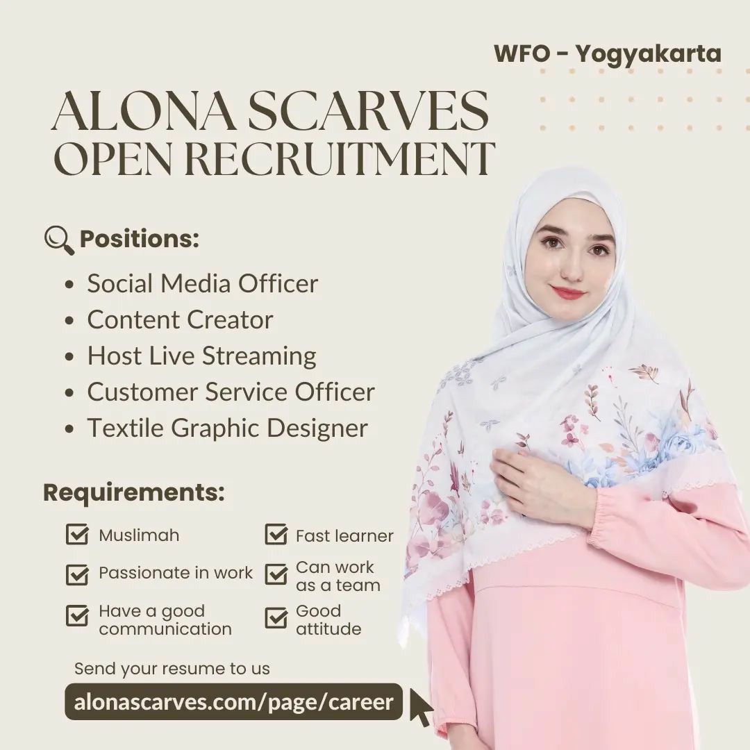 Lowongan Kerja Januari 2023 Team Alona Scarves di Solo - INFO LOKER SOLO