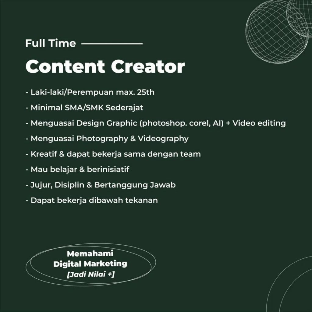 Lowongan Kerja Mei 2023 Content Creator Maju Jaya Textile di Solo ...