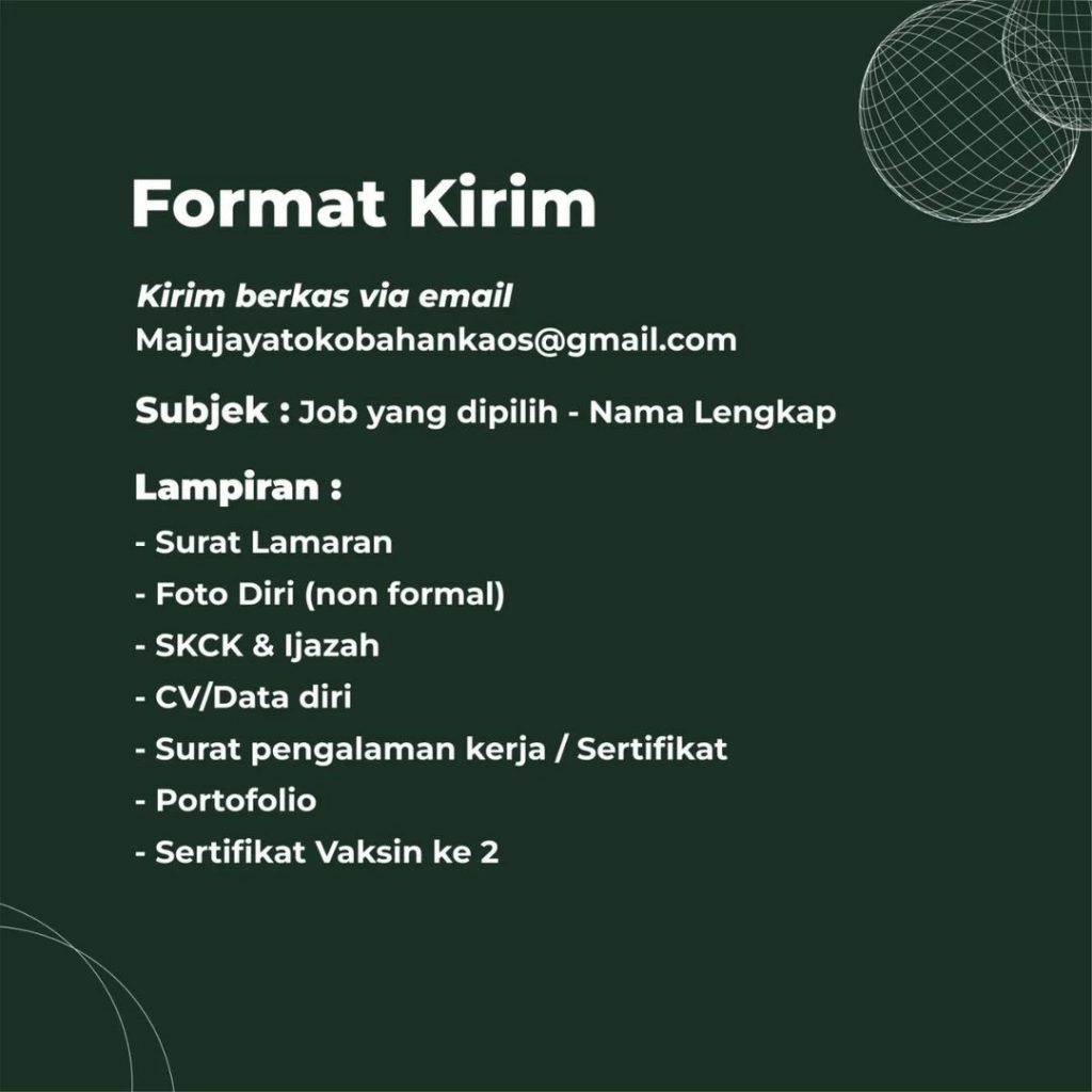 Lowongan Kerja Mei 2023 Content Creator Maju Jaya Textile di Solo ...