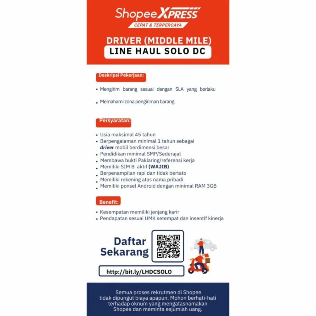 Lowongan Kerja September 2023 Driver Hub Shopee Xpress di Solo - INFO ...