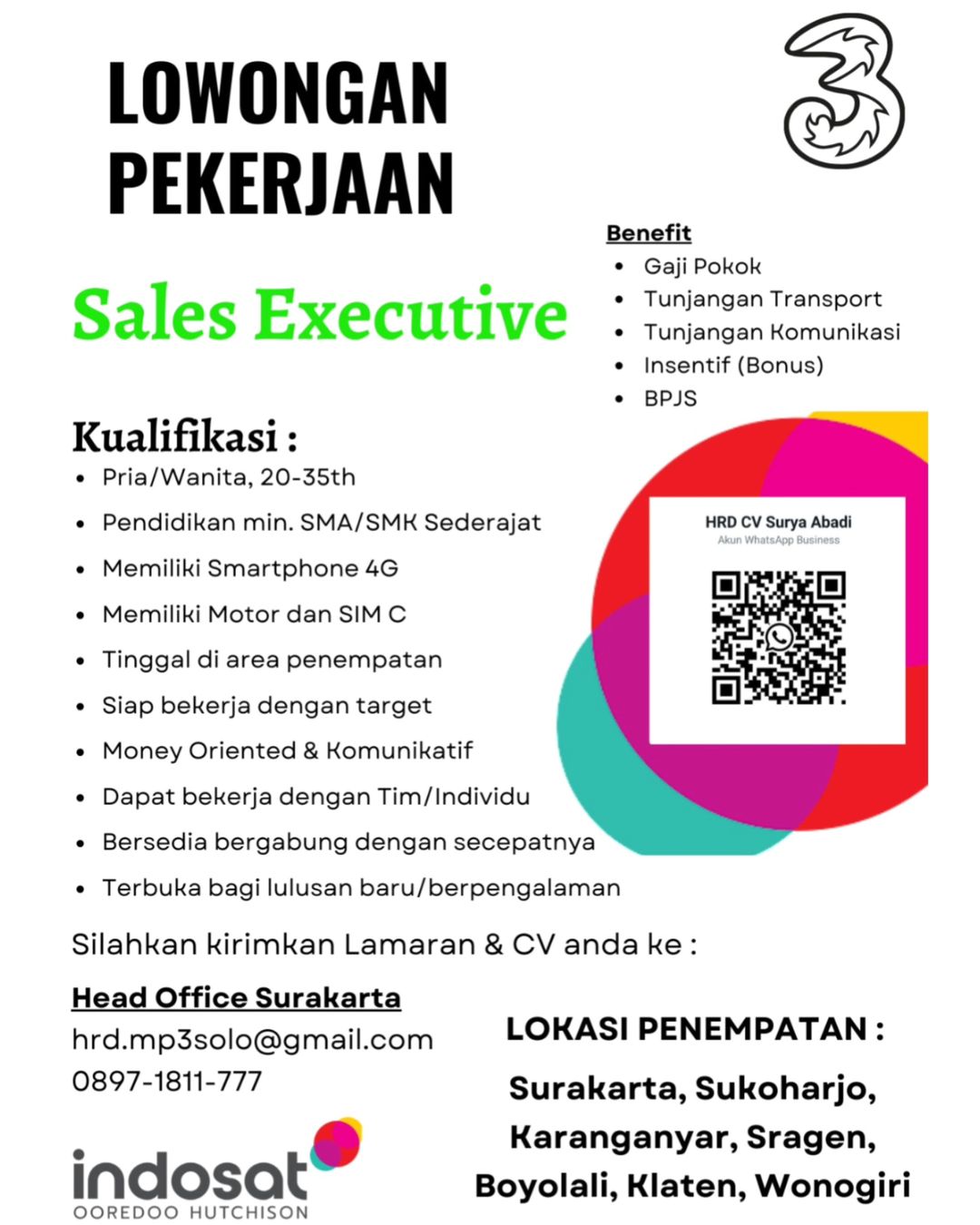 Lowongan Kerja April 2024 Sales Executive Indosat di Solo - INFO LOKER SOLO