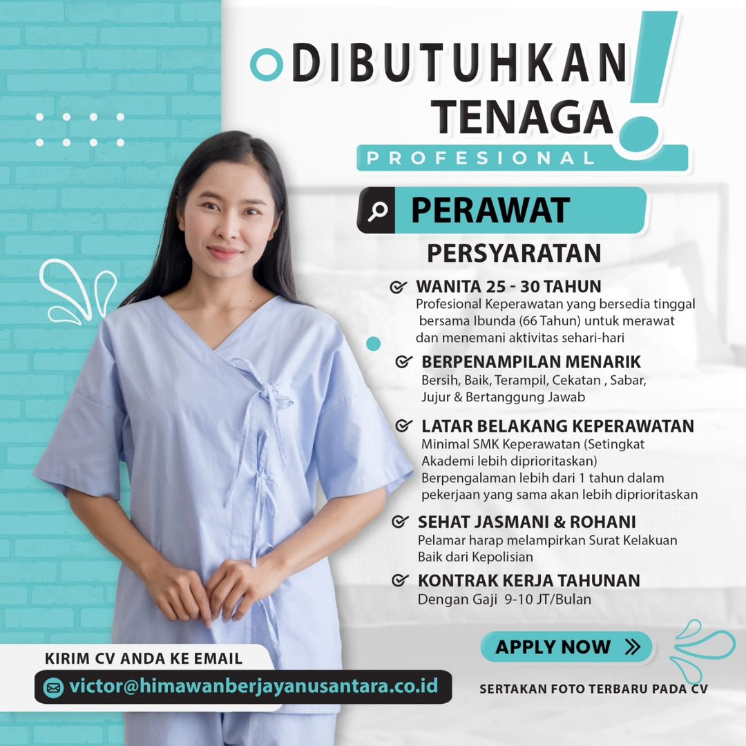 Lowongan Kerja Juni 2024 Perawat Himawan Berjaya Nusantara di Solo ...