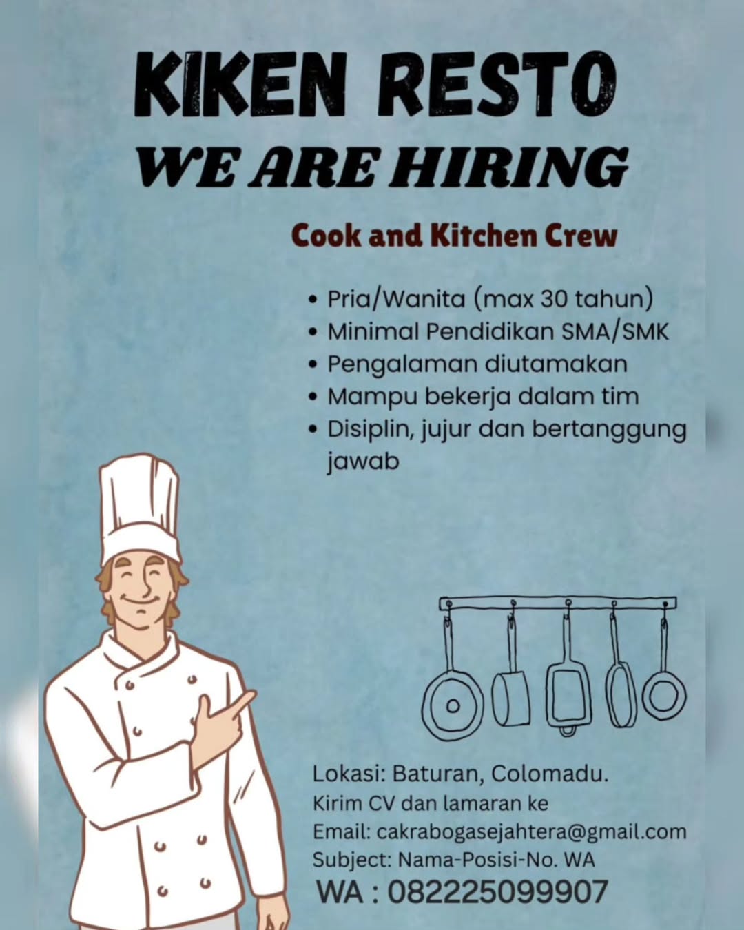 Lowongan Kerja Desember 2025 Kitchen Crew Kiken Resto di Solo - INFO ...